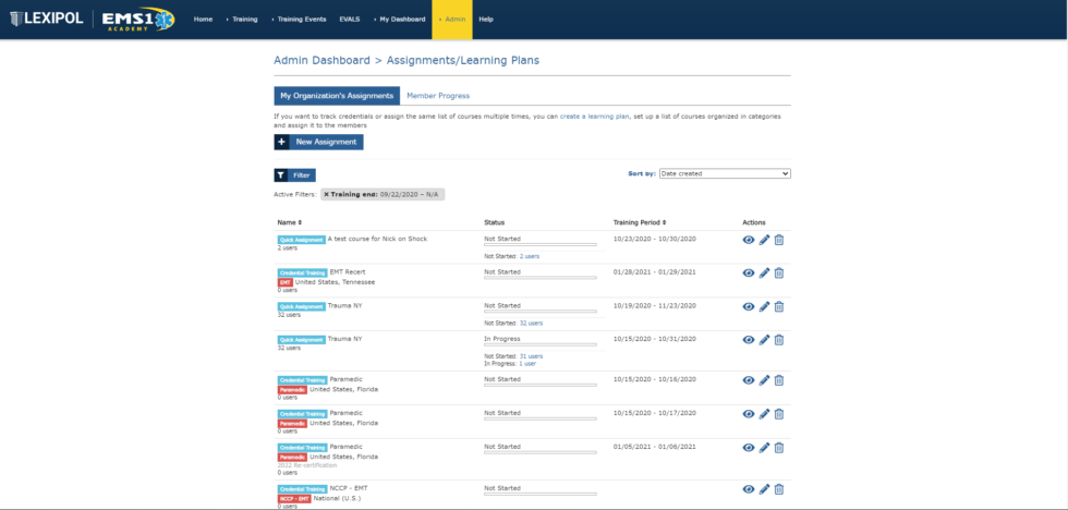EMS Training Reports | Track EMS Training | EMS1 Academy